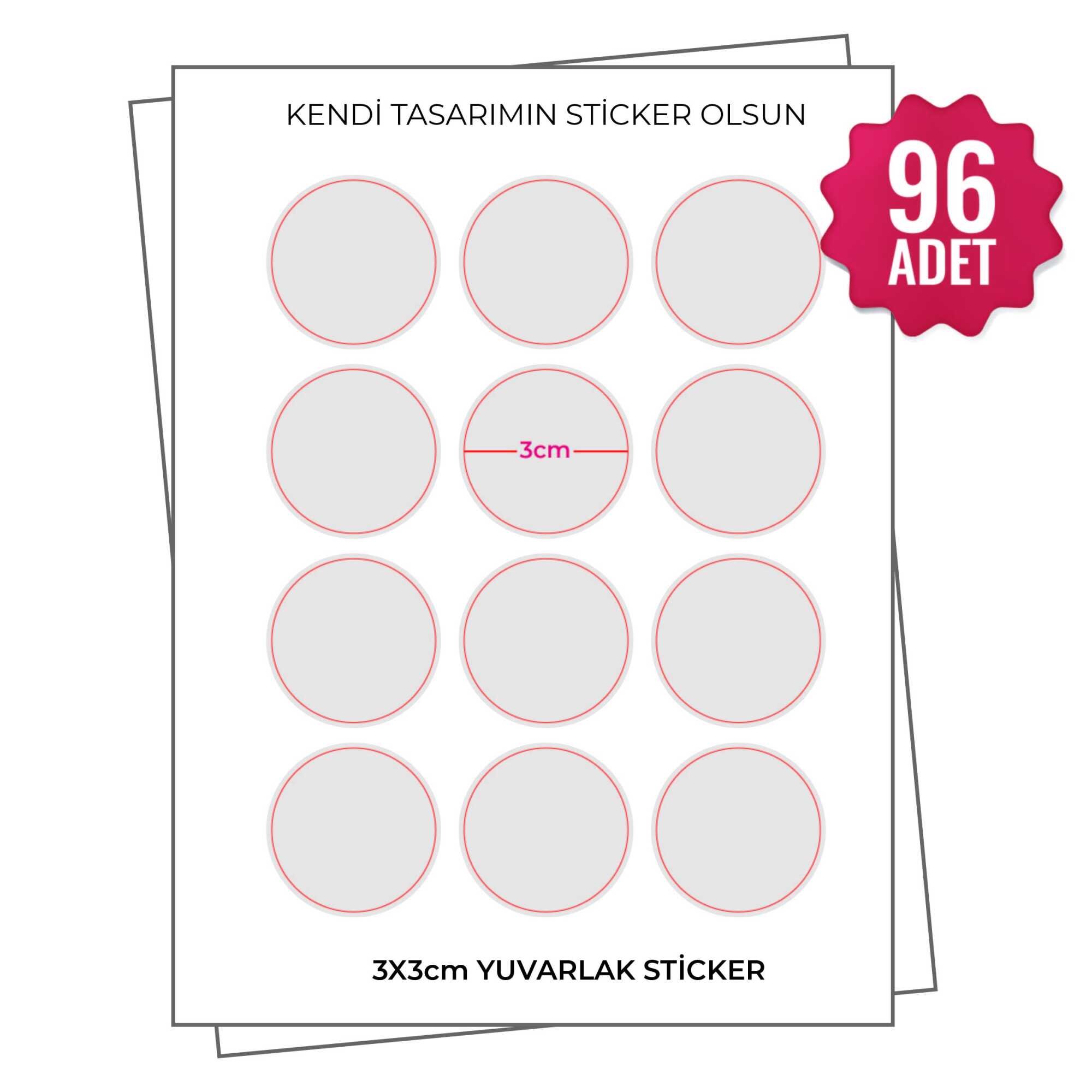 3x3cm Sticker Seti - – Mühürce